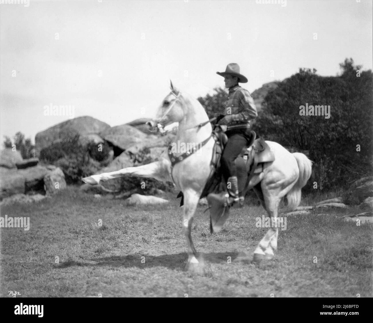 Silent Cowboy Western Movie Star FRED THOMSON circa 1924 with his horse ...