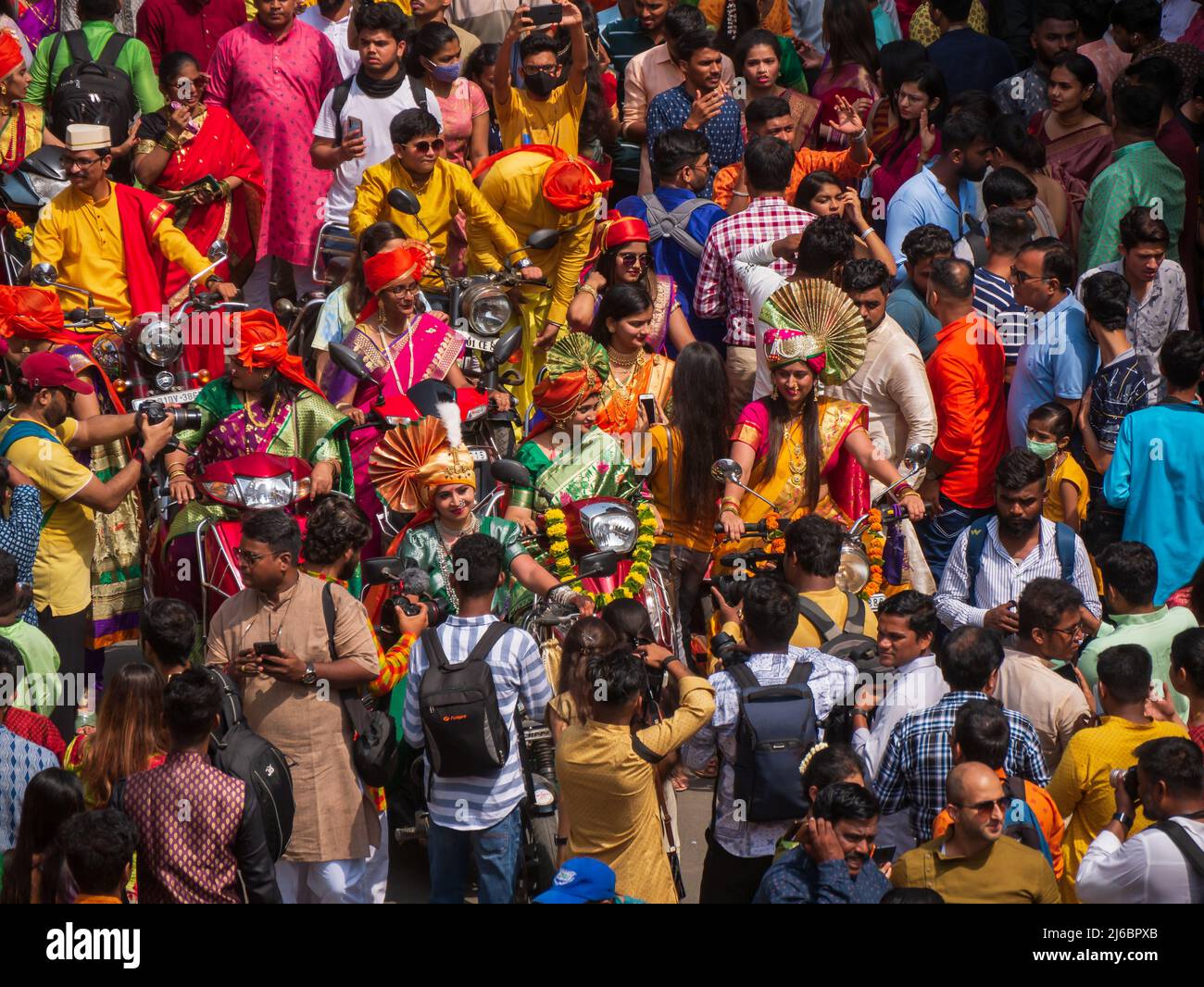 Mumbai, India - April 02, 2022: A beautiful indian females dressed in ...
