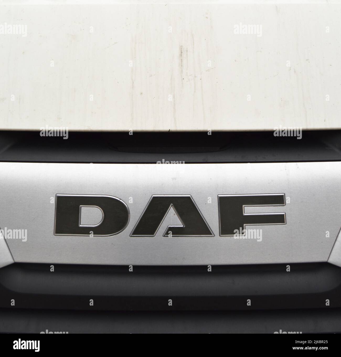 Truck front grille has Daf metal lettering, Kocaeli Gebze Turkey ...
