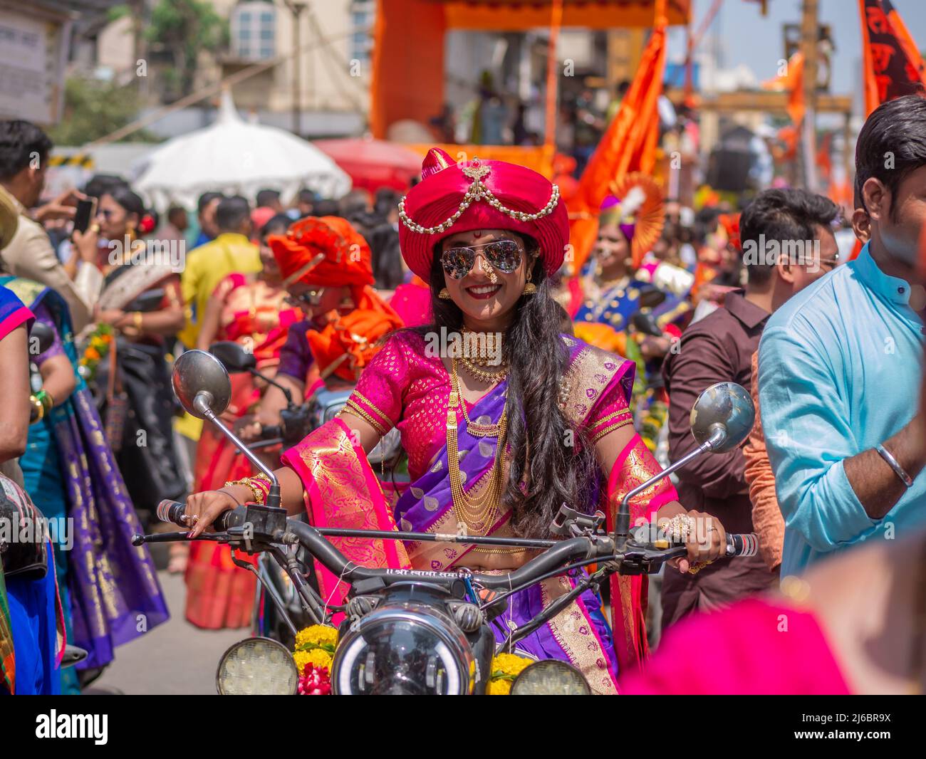 Mumbai, India - April 02, 2022: A beautiful indian female dressed in ...