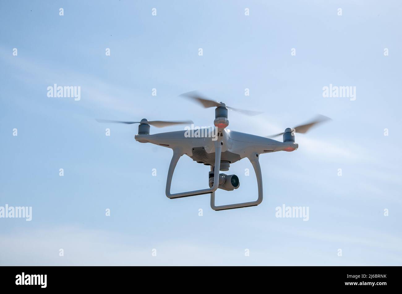 Aerial view of white drone Stock Photo - Alamy