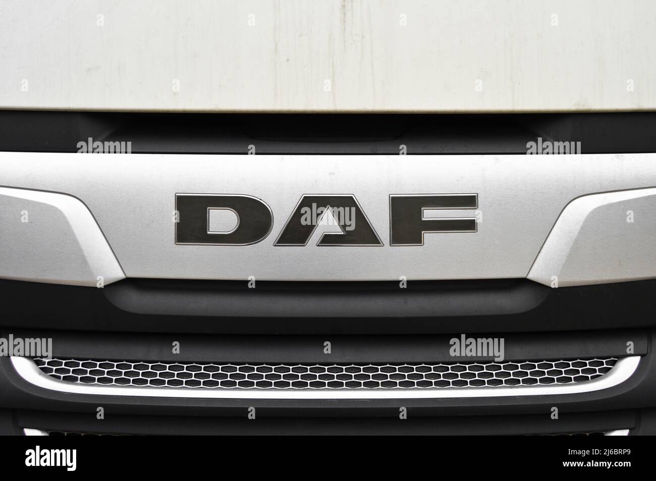 Truck front grille has Daf metal lettering, Kocaeli Gebze Turkey ...