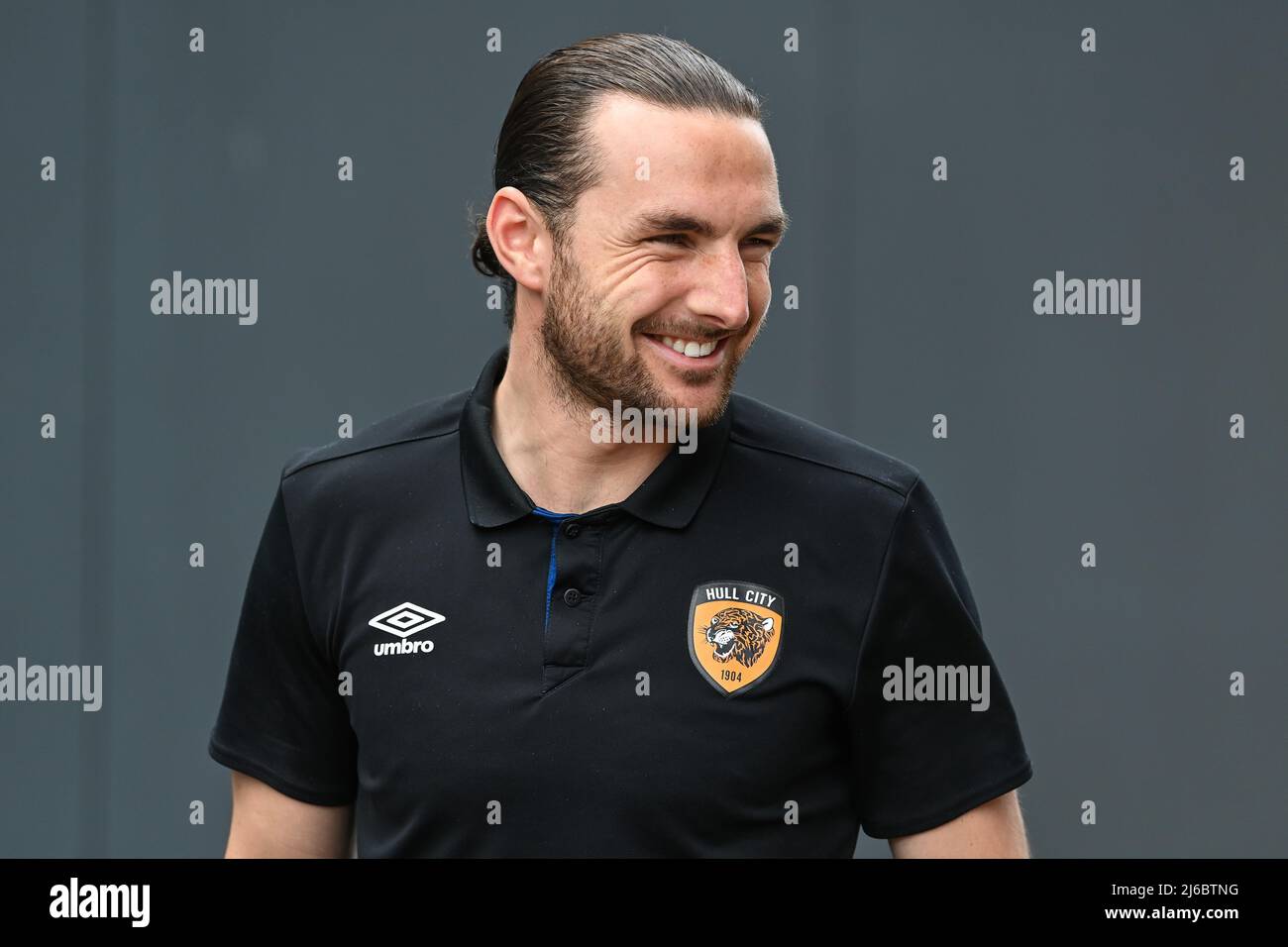Lewie Coyle #2 of Hull City arrives at Ashton Gate Stadium, Home of ...
