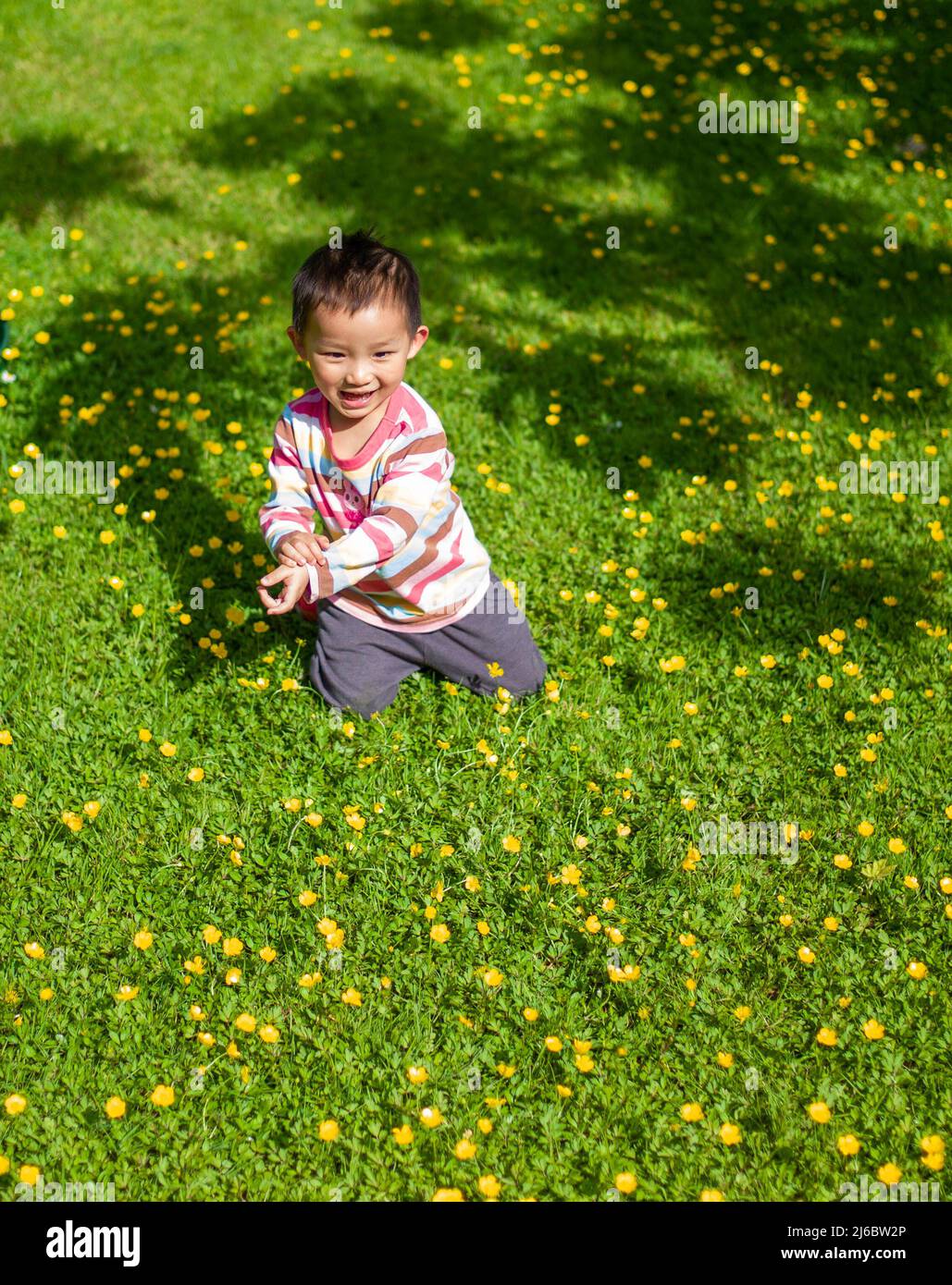 a boy playing on grass,barcelona,spain Stock Photo - Alamy
