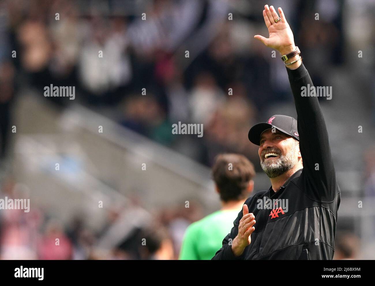 Liverpool manager Jurgen Klopp salutes the fans following the Premier ...