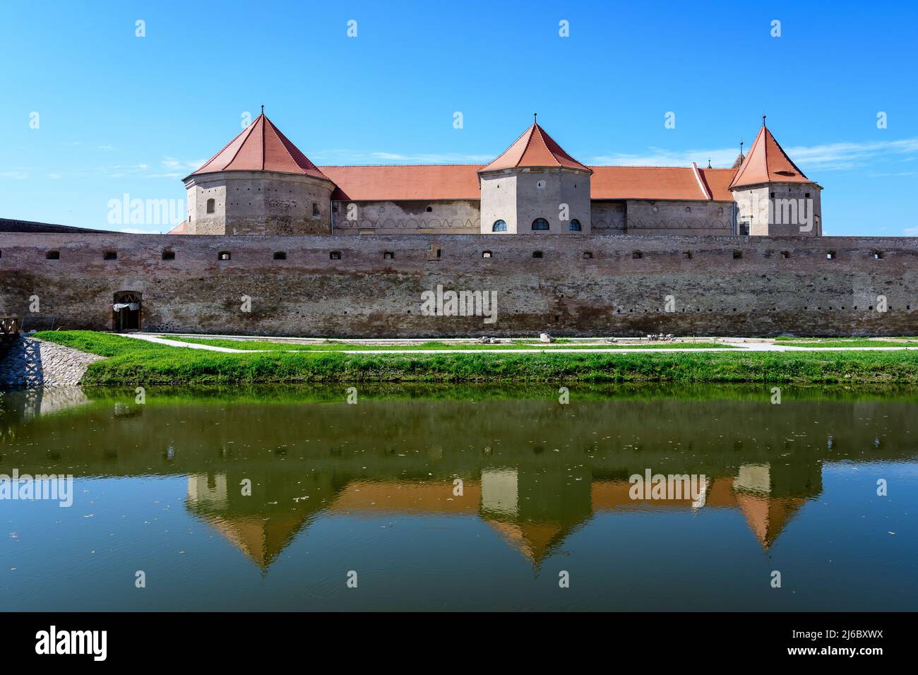 Renovated old historical buildings of Fagaras Fortress (Cetatea Fagaras ...