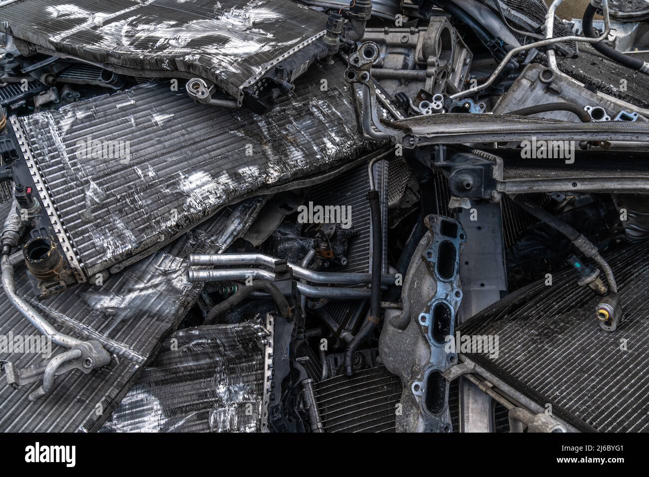 parts of dismantled cars at the car wreck Stock Photo - Alamy