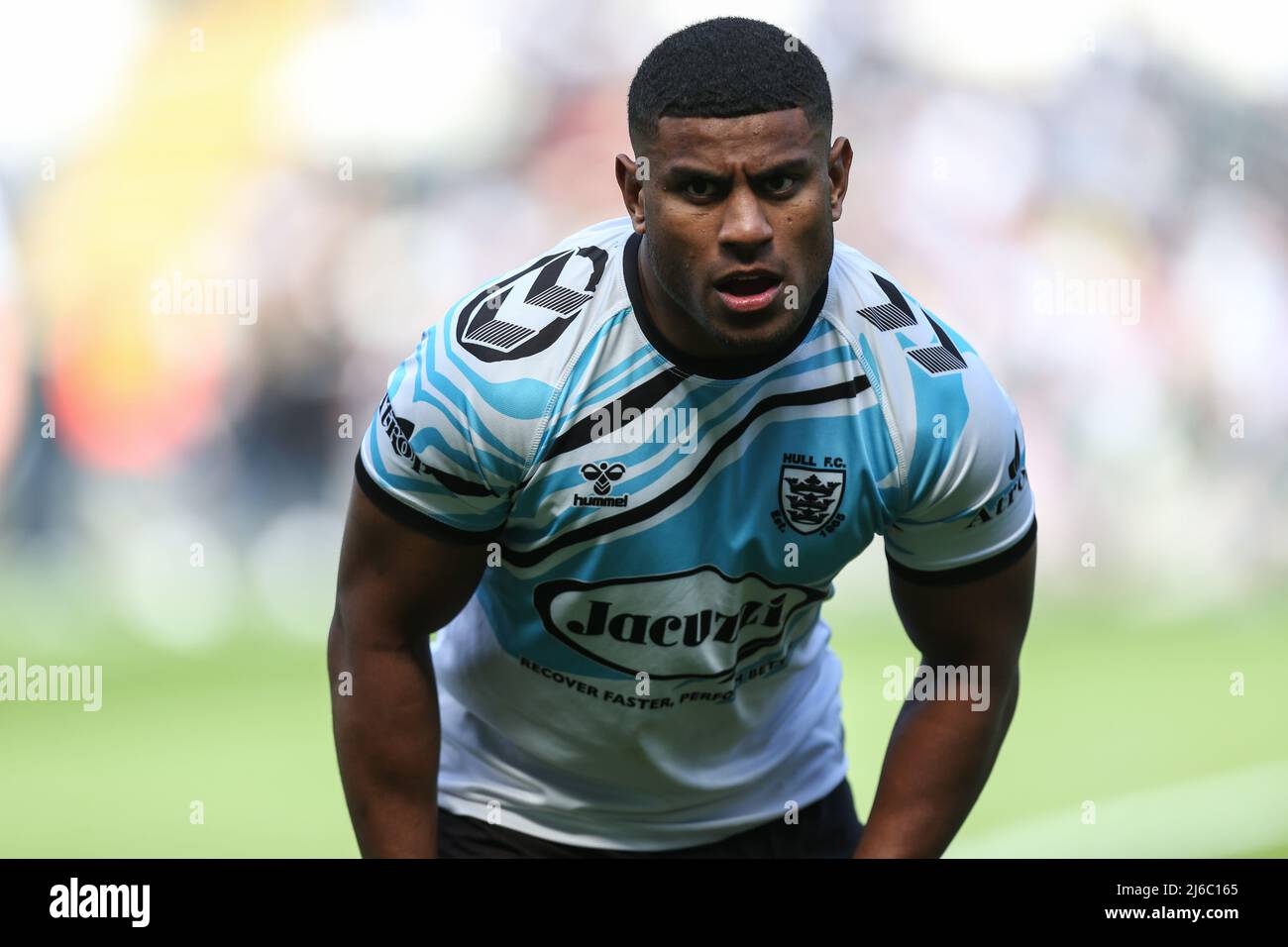 Joe Lovodua #14 of Hull FC during pre-game warm up Stock Photo - Alamy