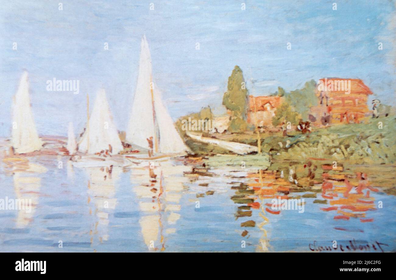 Regatta at Argenteuil, painting by French artist Claude Monet, 1872 ...