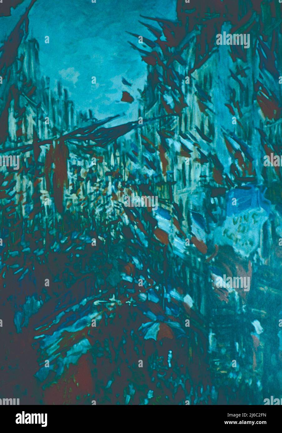 Rue Montorgueil, painting by French artist Claude Monet, 1878 Stock ...