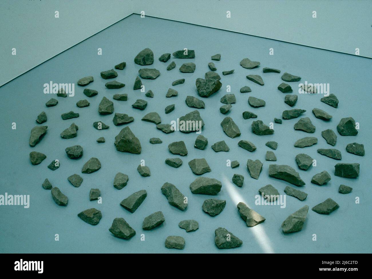 Stone circle, artwork by British land artist Richard Long, 1976 Stock ...