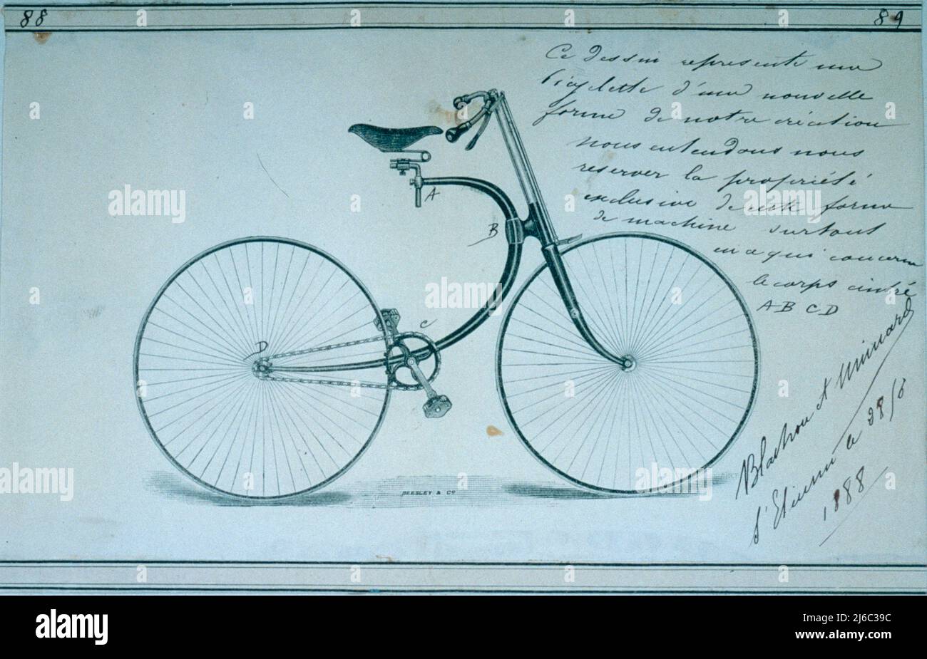 Drawings for the patent of a bicycle, Museum of Art and Industries of ...