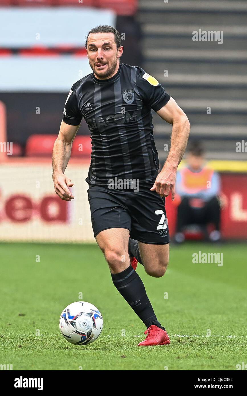 Lewie Coyle #2 of Hull City makes a break with the ball Stock Photo - Alamy