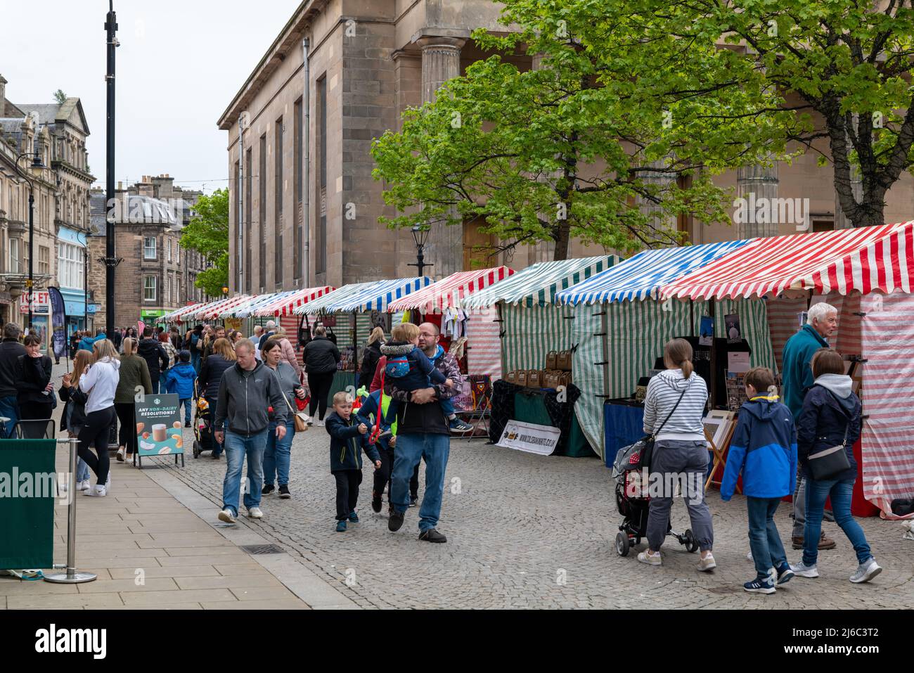 30 April 2022. High Street, Elgin, Moray, Scotland. This is the scene ...