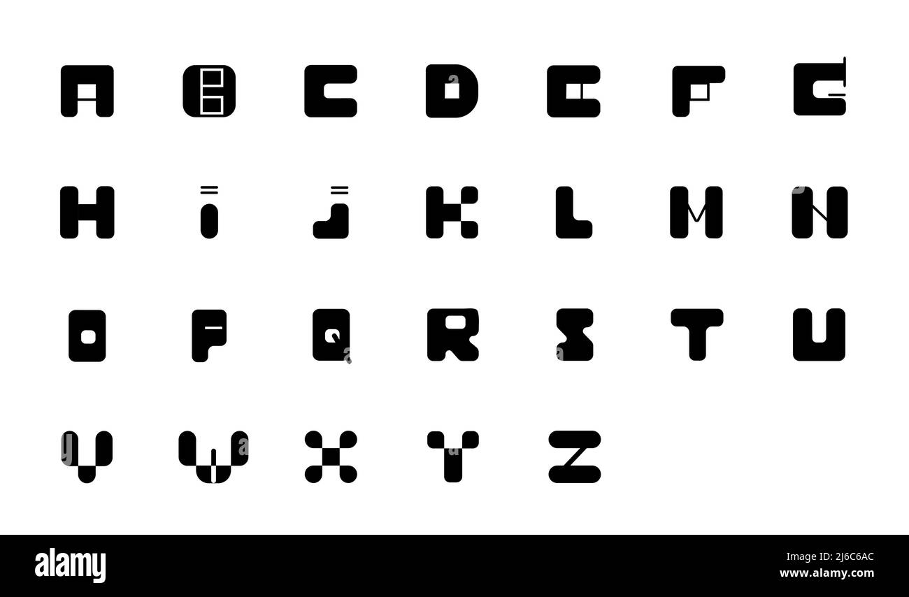 Set stylish alphabet letters Stock Vector Images - Alamy