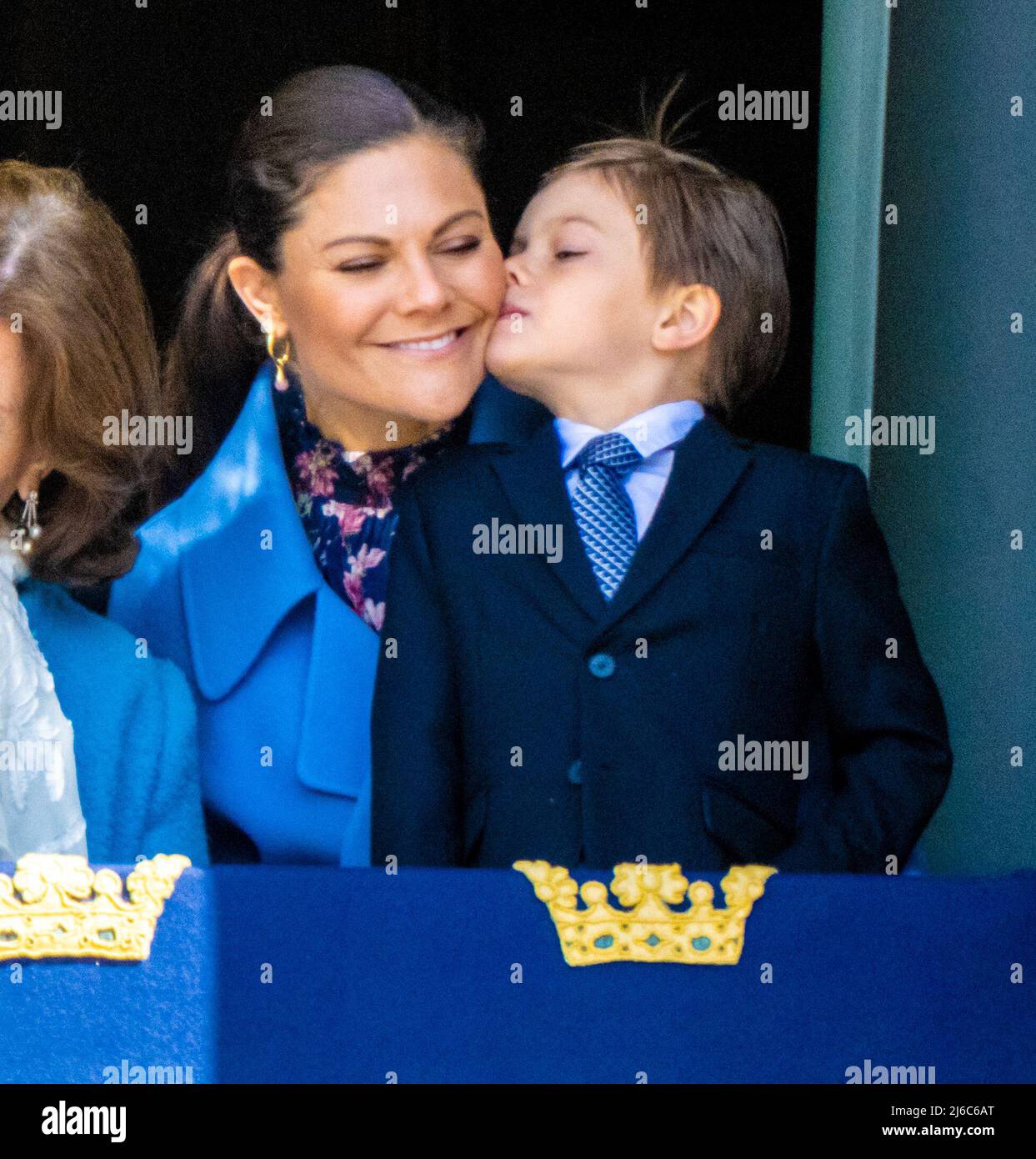 Crown Princess Victoria and Prince Oscar of Sweden during 76th birthday ...