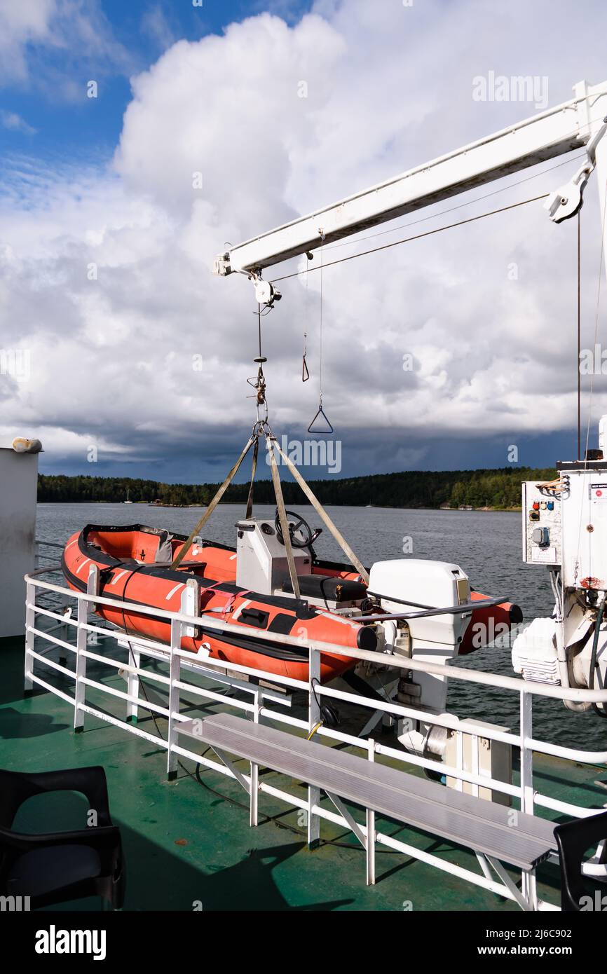 Inflatable boat motor deck ship hi-res stock photography and images - Alamy