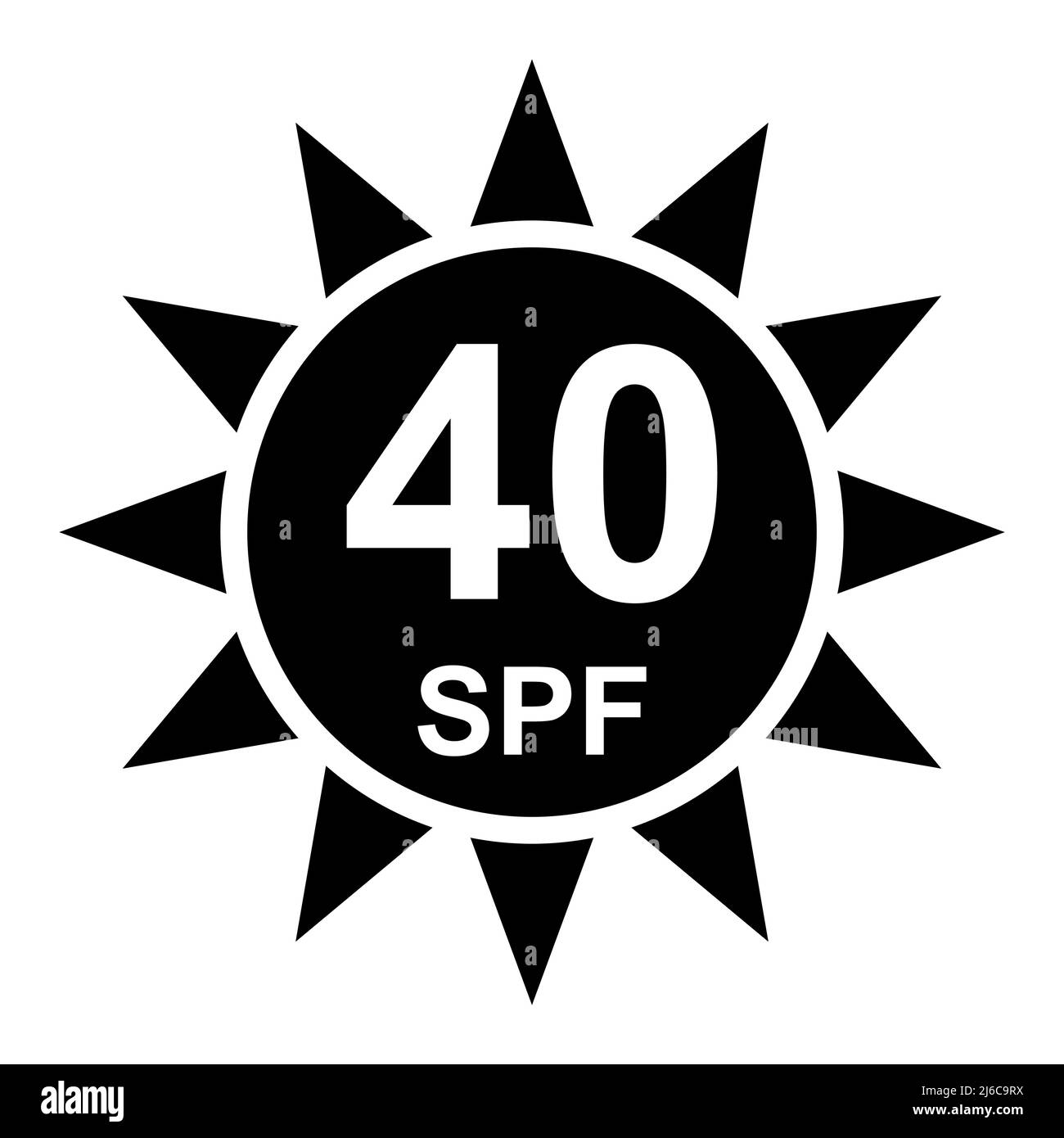 Sun protection factor 40 icon, uv radiation block symbol, sun protect ...