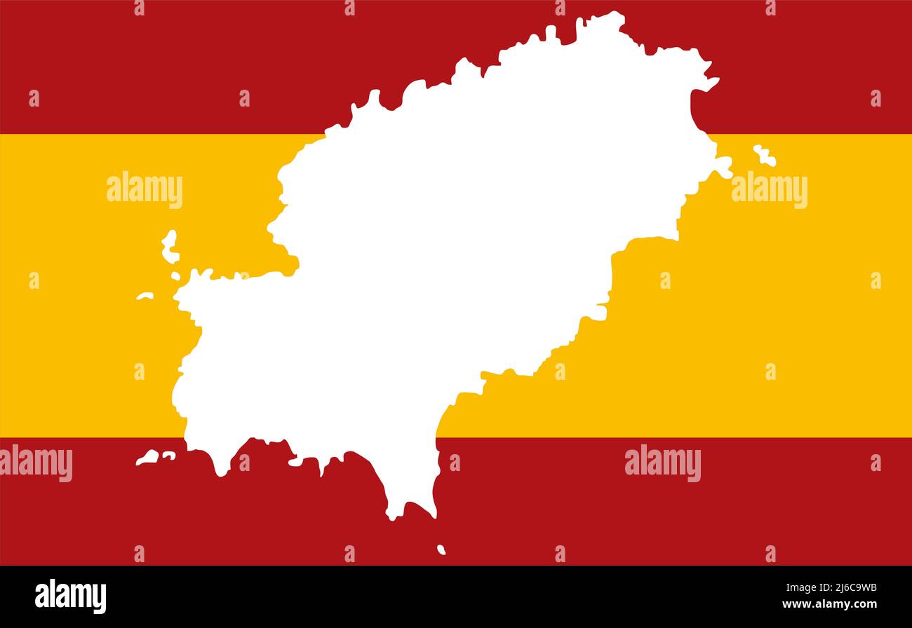 Ibiza high detail map island, spanish region flat sign, web design ...