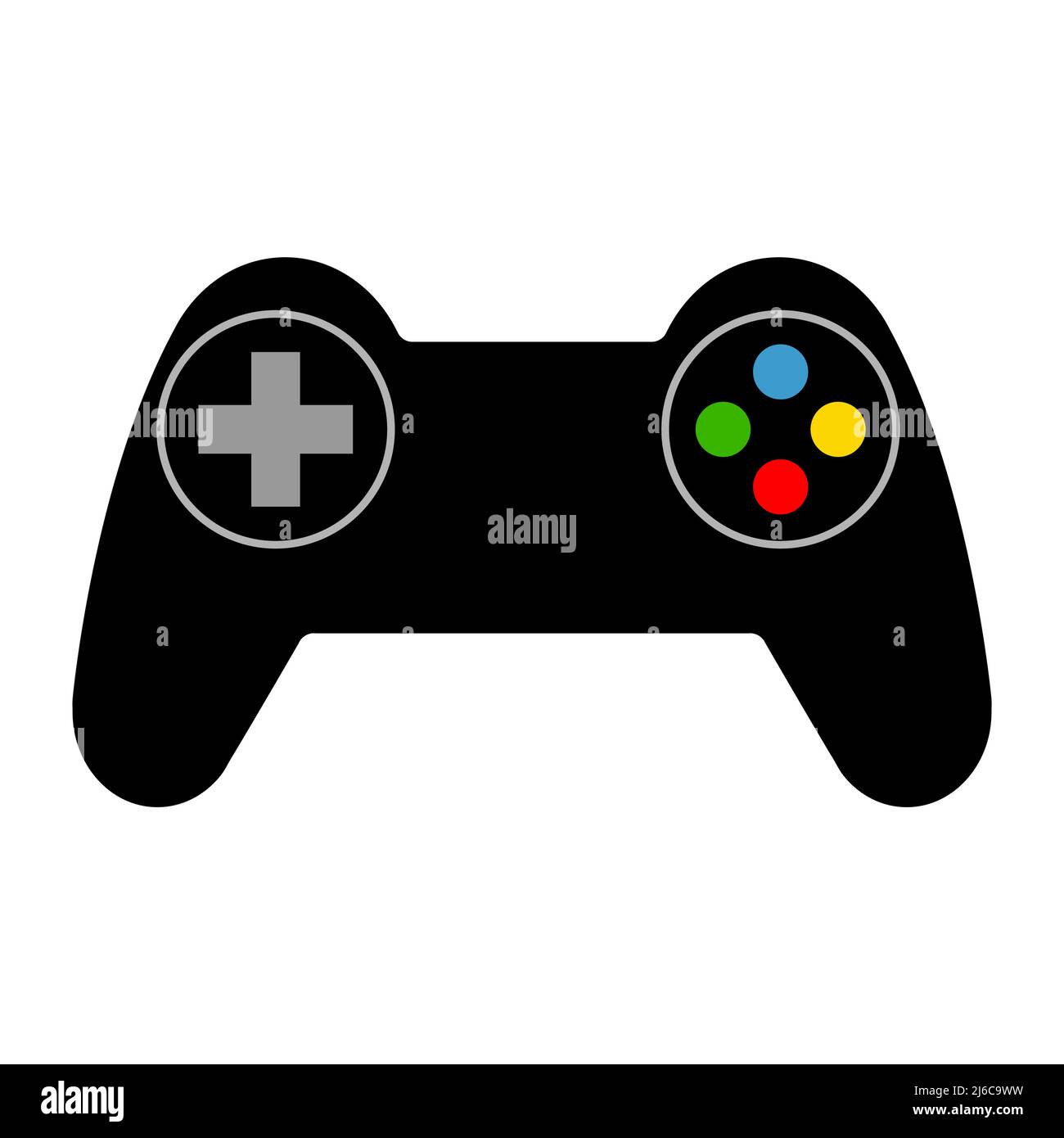 Console gaming gamepad icon, joystick gadget technology button vector ...