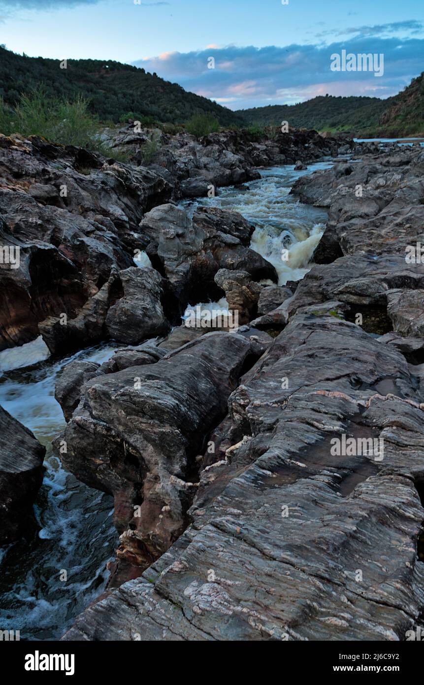 Pulo do Lobo Valley and Guadiana River, site of the famous waterfall in ...