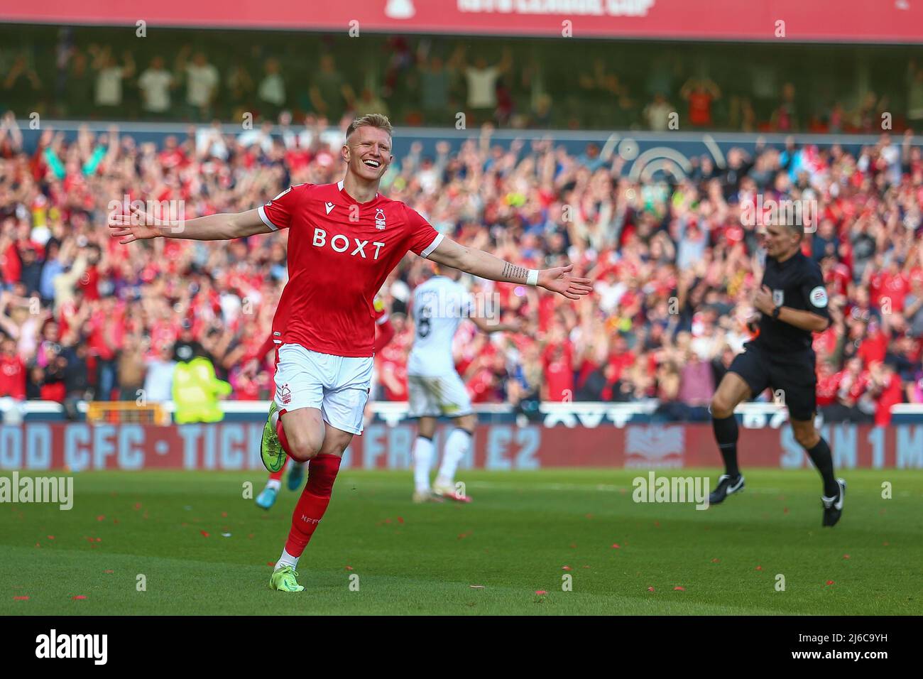 Sam Surridge #16 of Nottingham Forest celebrates scoring his second ...