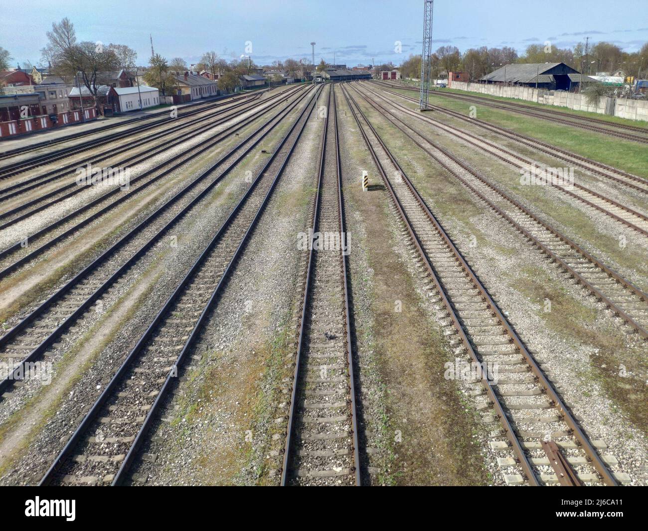 Empty cargo train station because of EU sanctions on Russia. Train ...