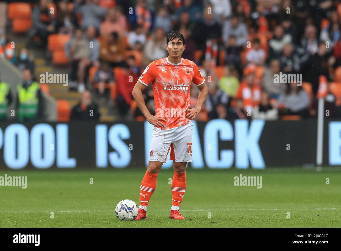 Kenny Dougall #12 of Blackpool during the game in Blackpool, United ...