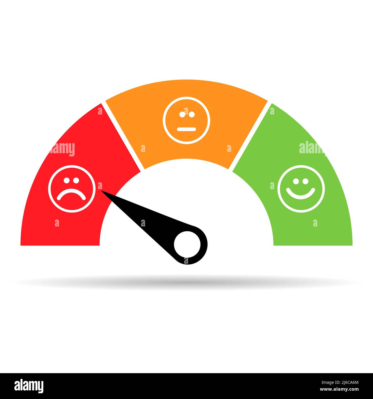 Customer satisfaction meter shadow icon, graph rating measure business ...