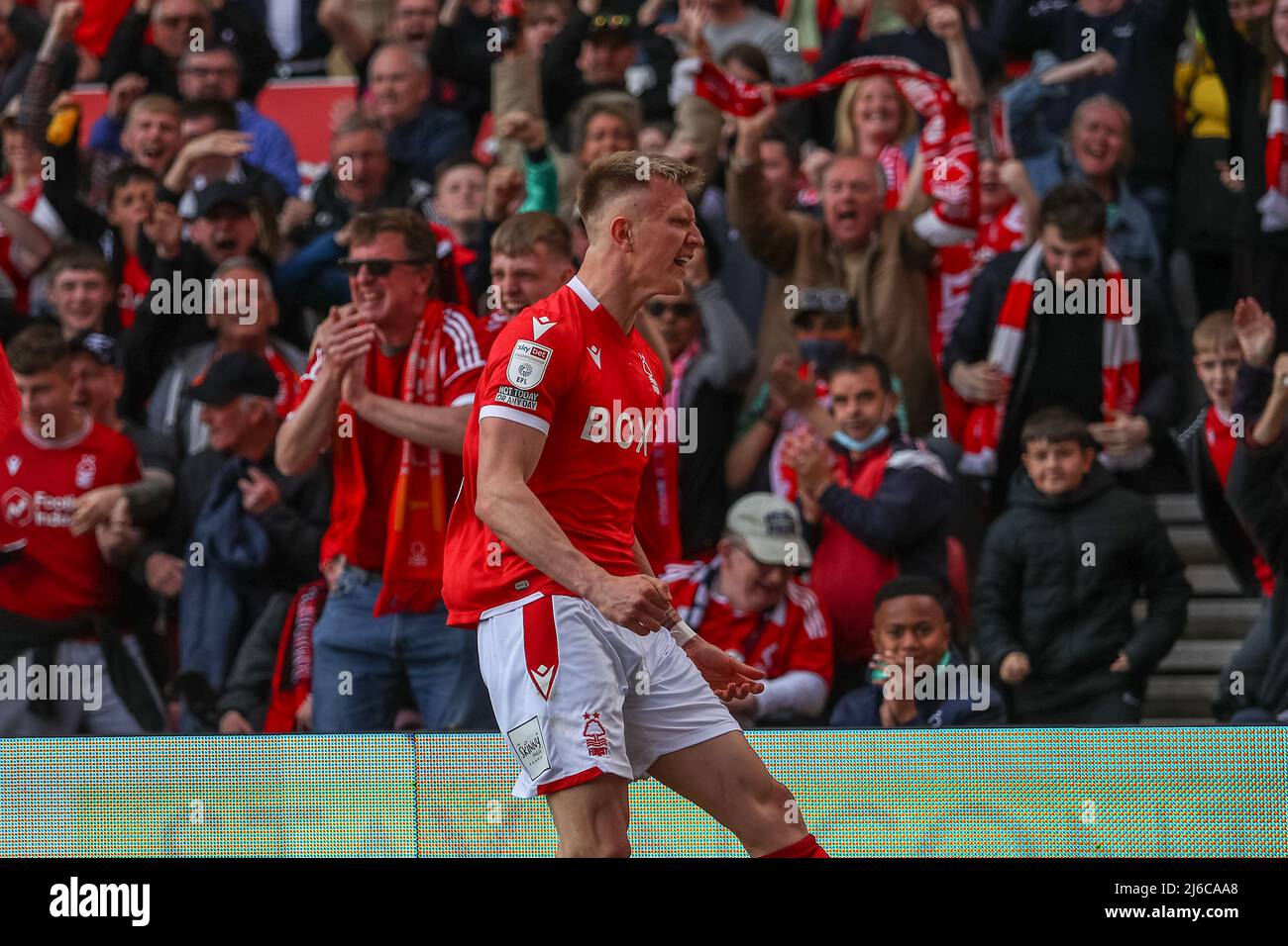 Sam Surridge #16 of Nottingham Forest celebrates his goal to make it 2 ...