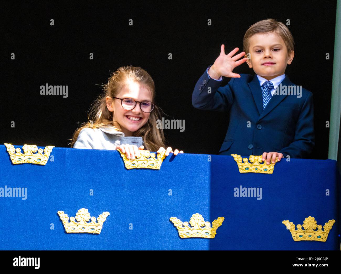 Princess Estelle and Prince Oscar of Sweden during 76th birthday ...