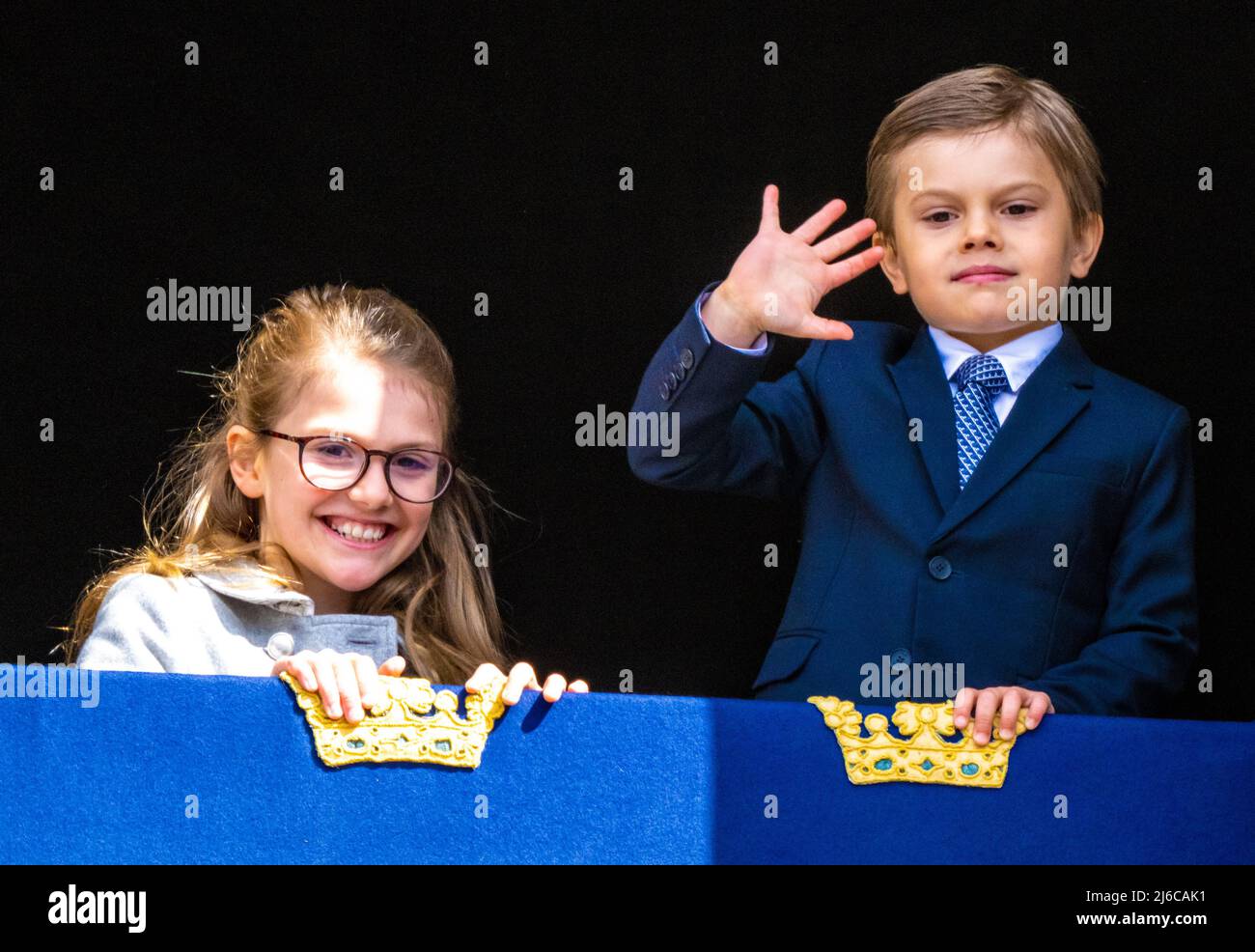 Princess Estelle and Prince Oscar of Sweden during 76th birthday ...
