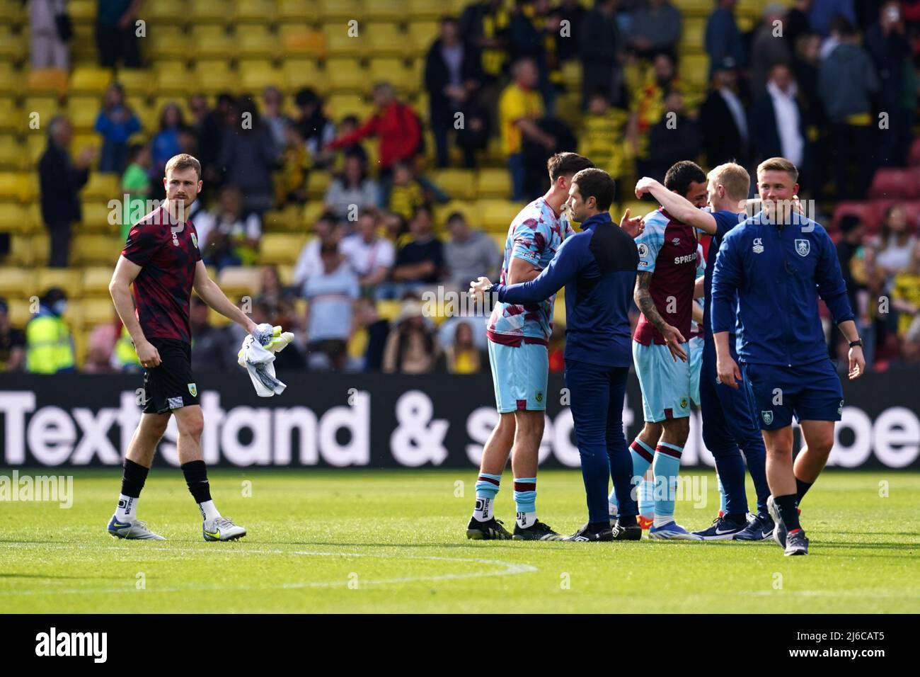 Burnley players celebrate following the Premier League match at ...