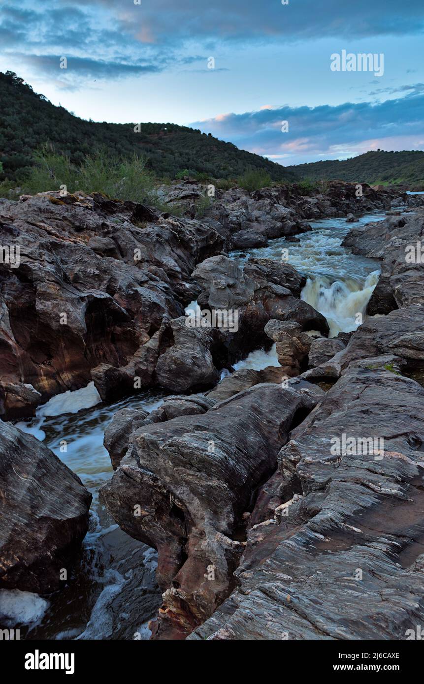 Pulo do Lobo Valley and Guadiana River, site of the famous waterfall in ...