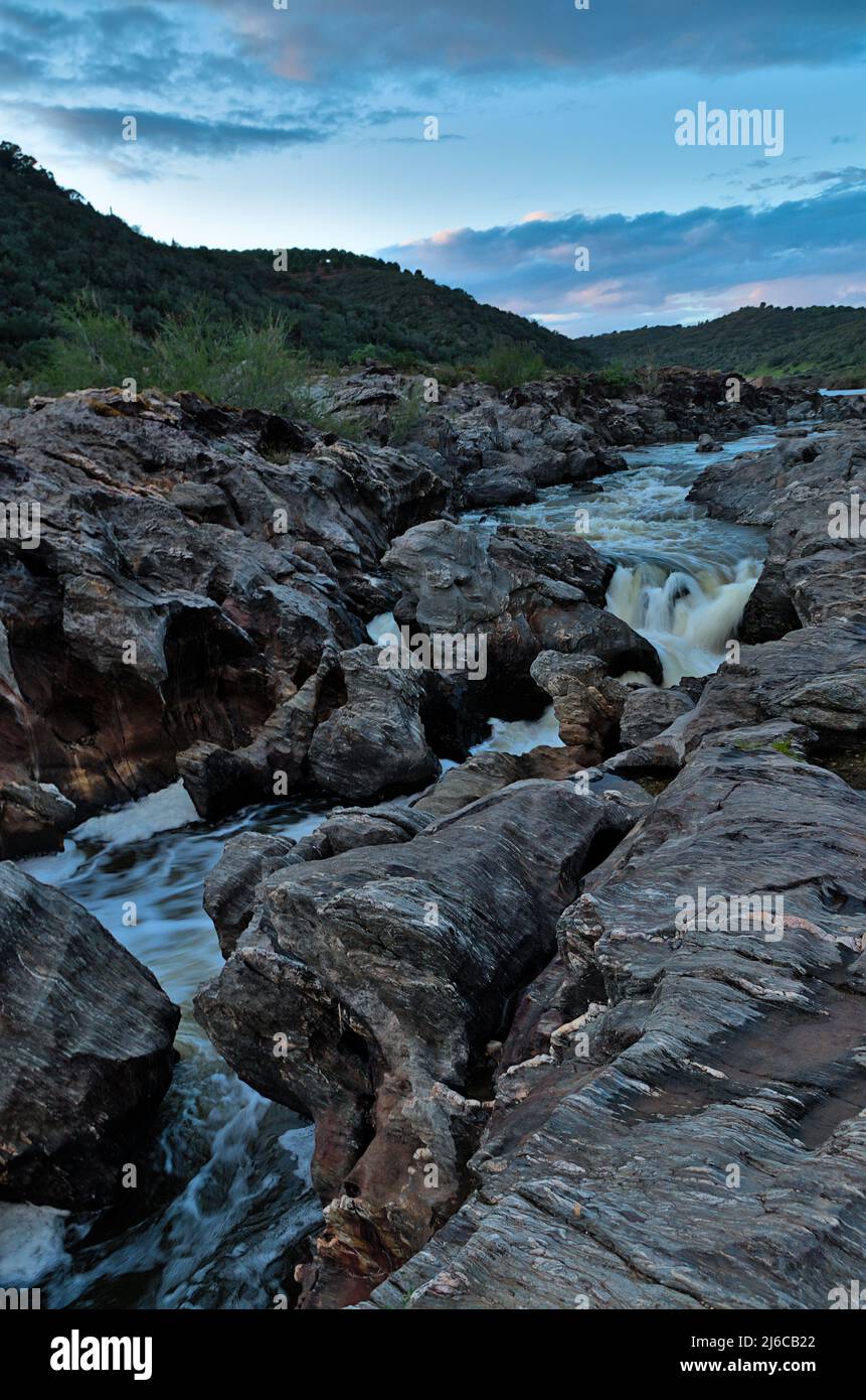 Pulo do Lobo Valley and Guadiana River, site of the famous waterfall in ...