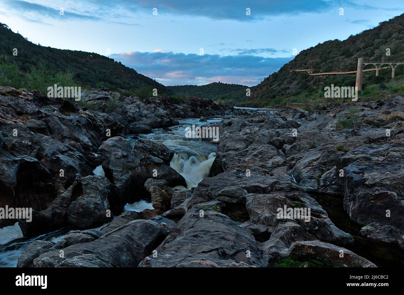 Pulo do Lobo Valley and Guadiana River, site of the famous waterfall in ...