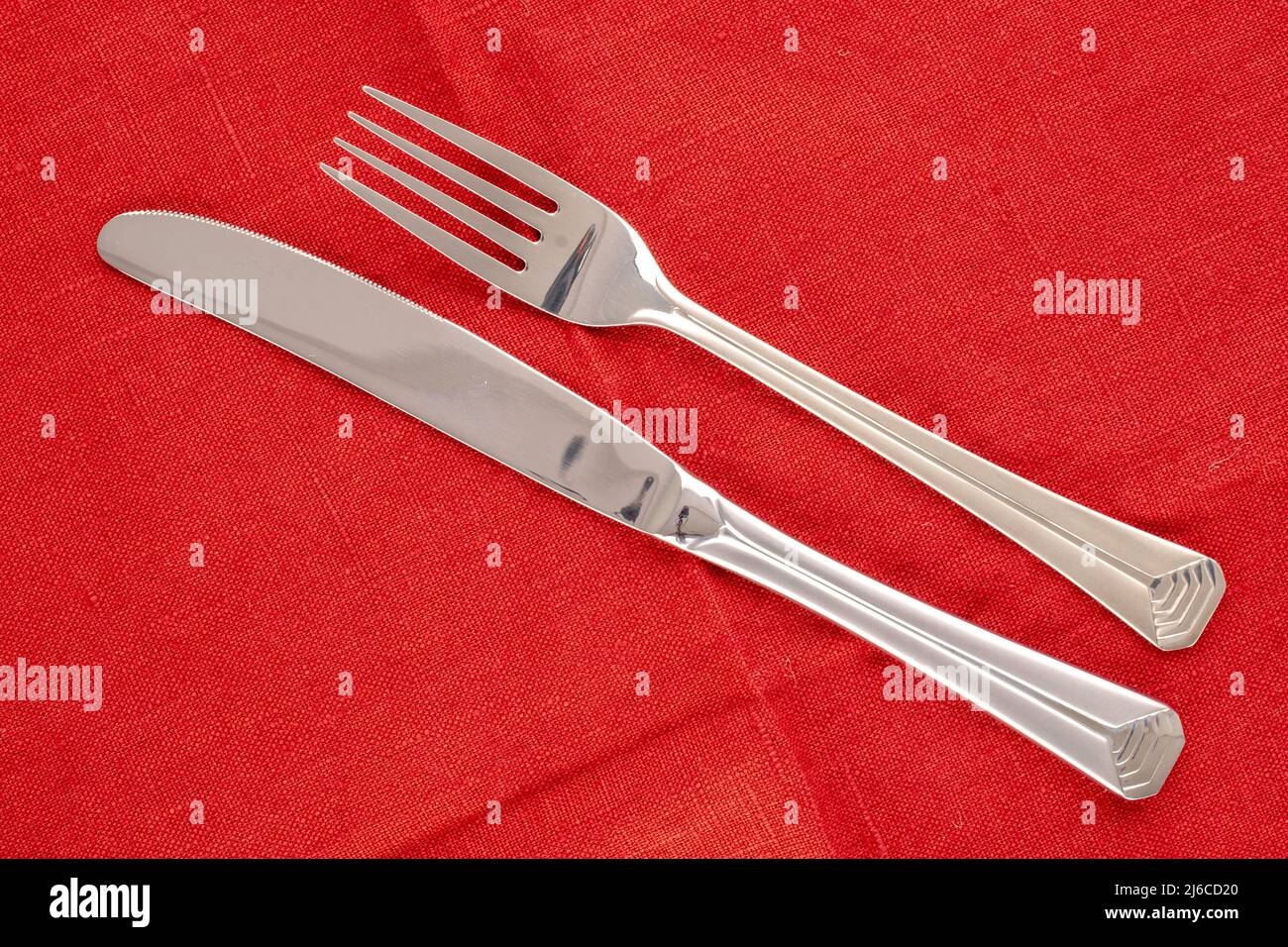 Metal fork knife red hi-res stock photography and images - Alamy