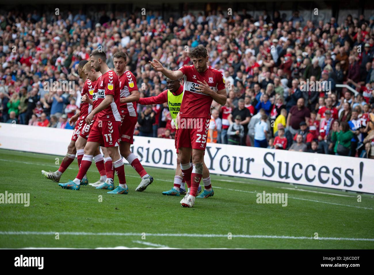 MIDDLESBROUGH, UK. APR 30TH Middlesbrough's Matt Crooks celebrates with ...