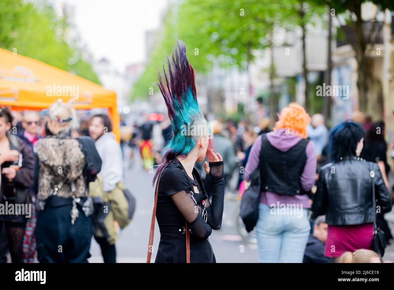 30 April 2022, Berlin: People celebrate at a leftist street party on ...
