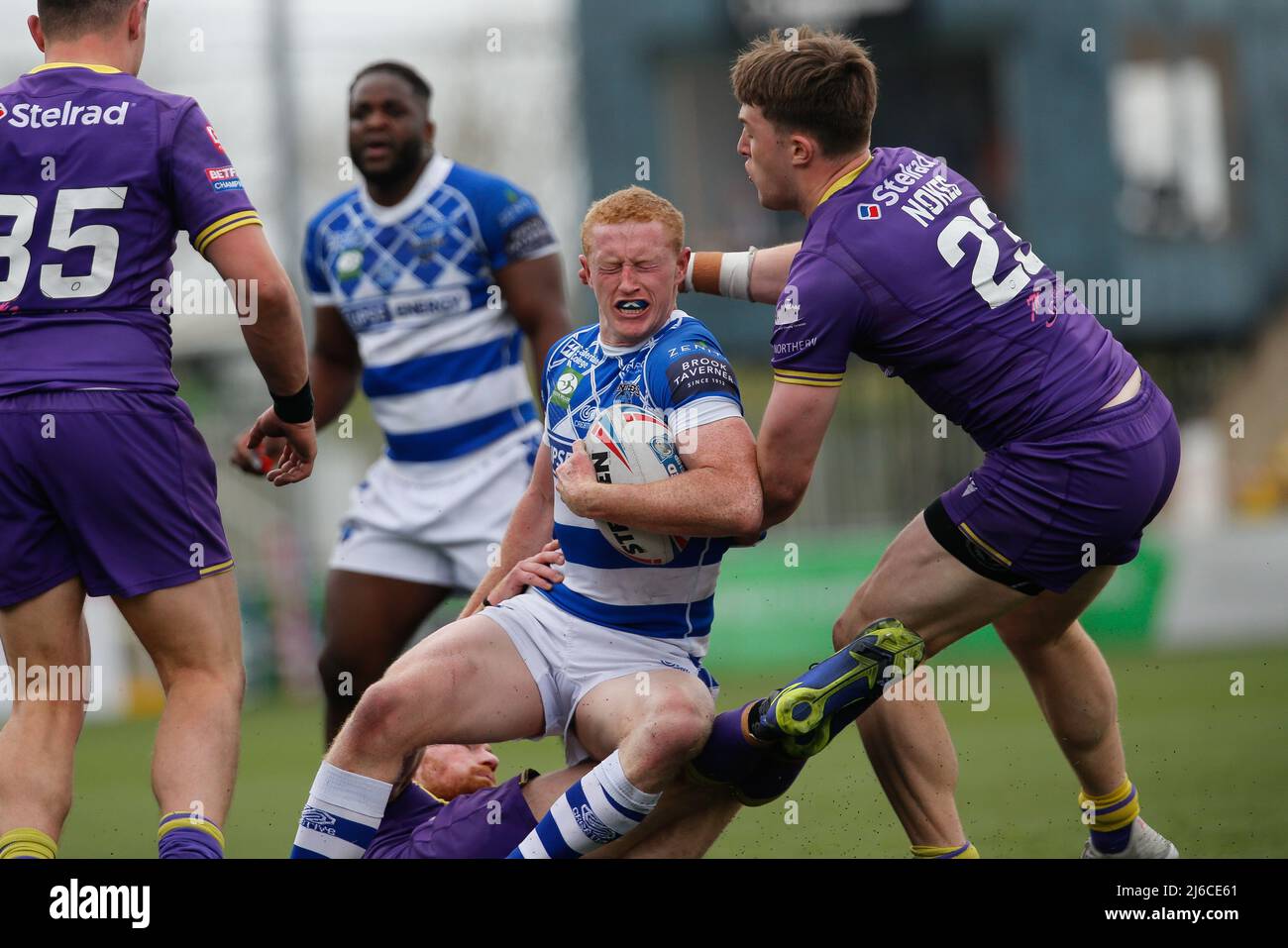 NEWCASTLE UPON TYNE, UK. MAY 1ST Lachlan Walmsley of Halifax Panthers ...