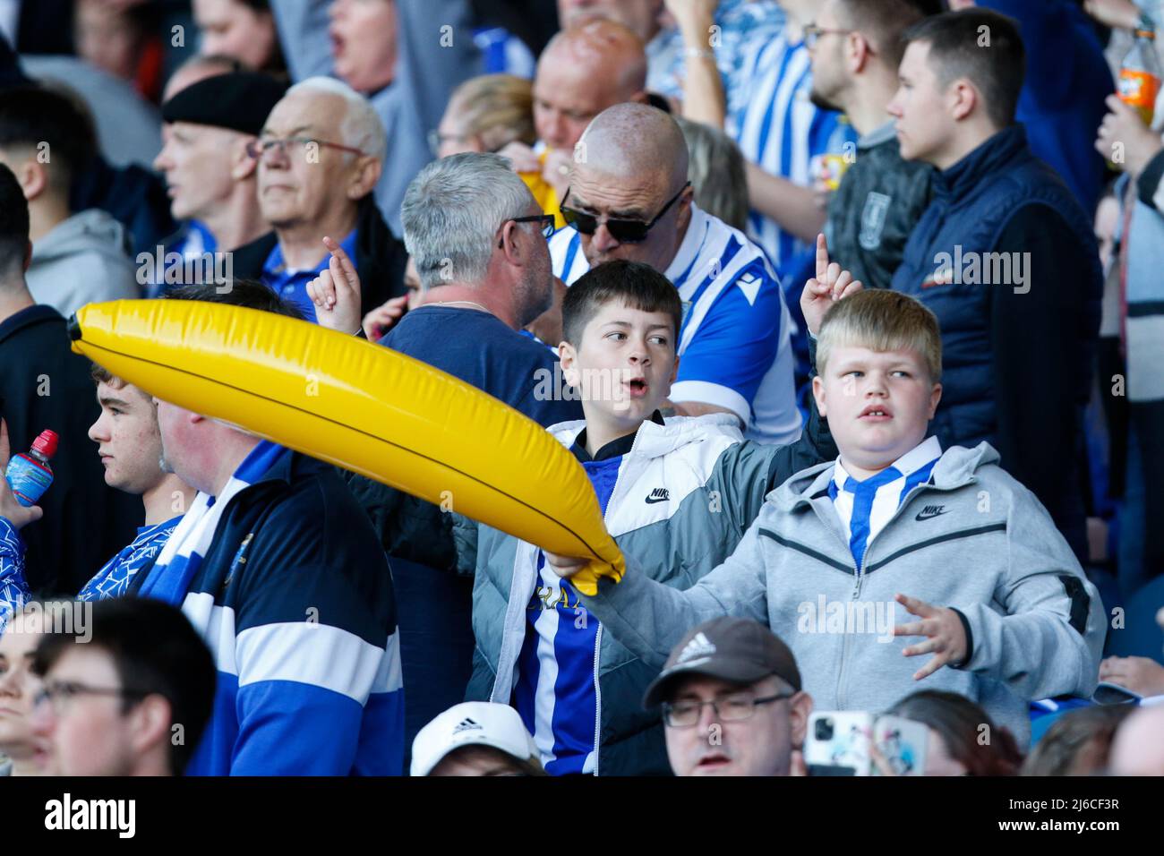 Fans of Sheffield Wednesday with an inflatable banana in Sheffield ...