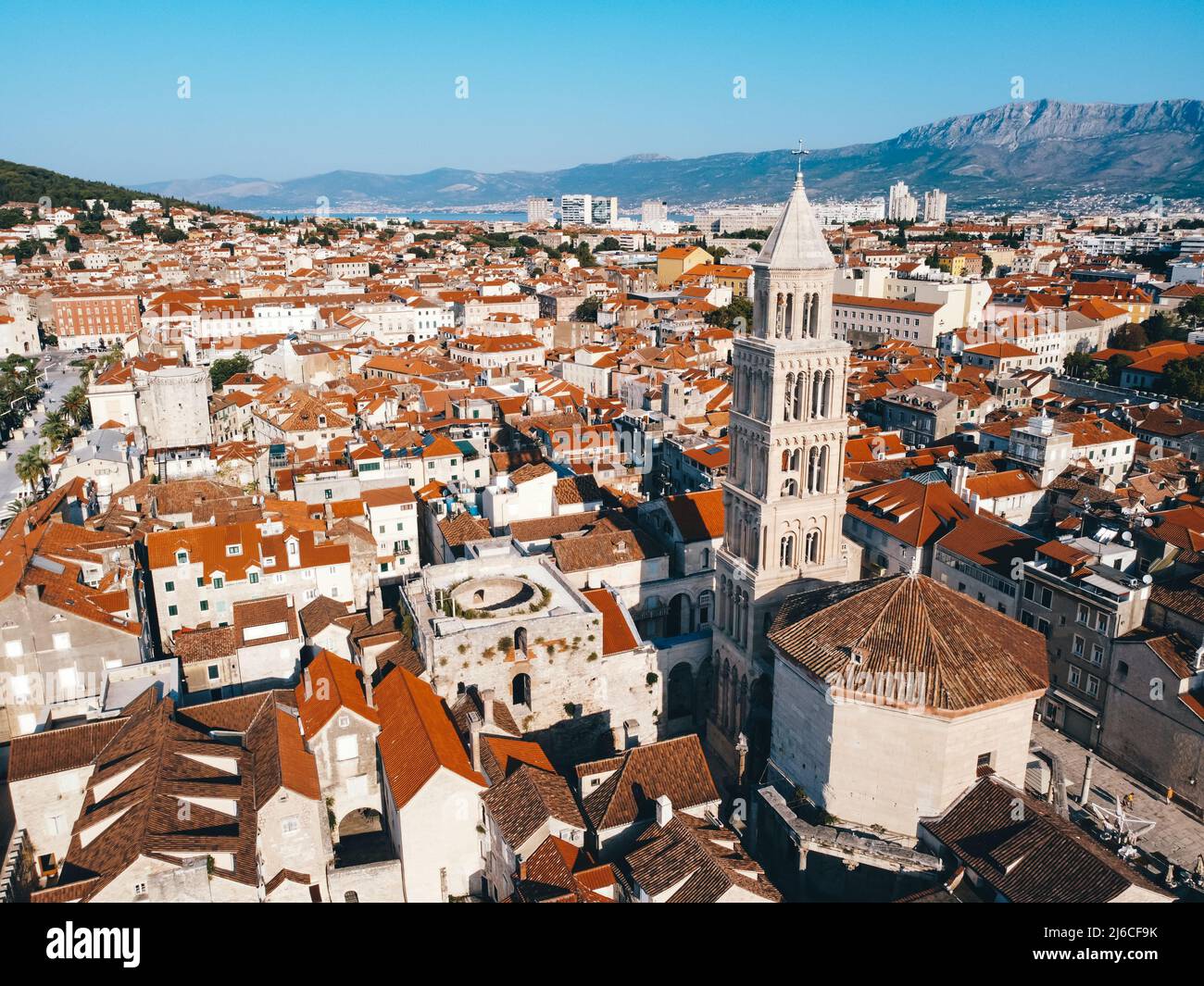 One of the best European old town - Split, Croatia. Drone aerial photo ...
