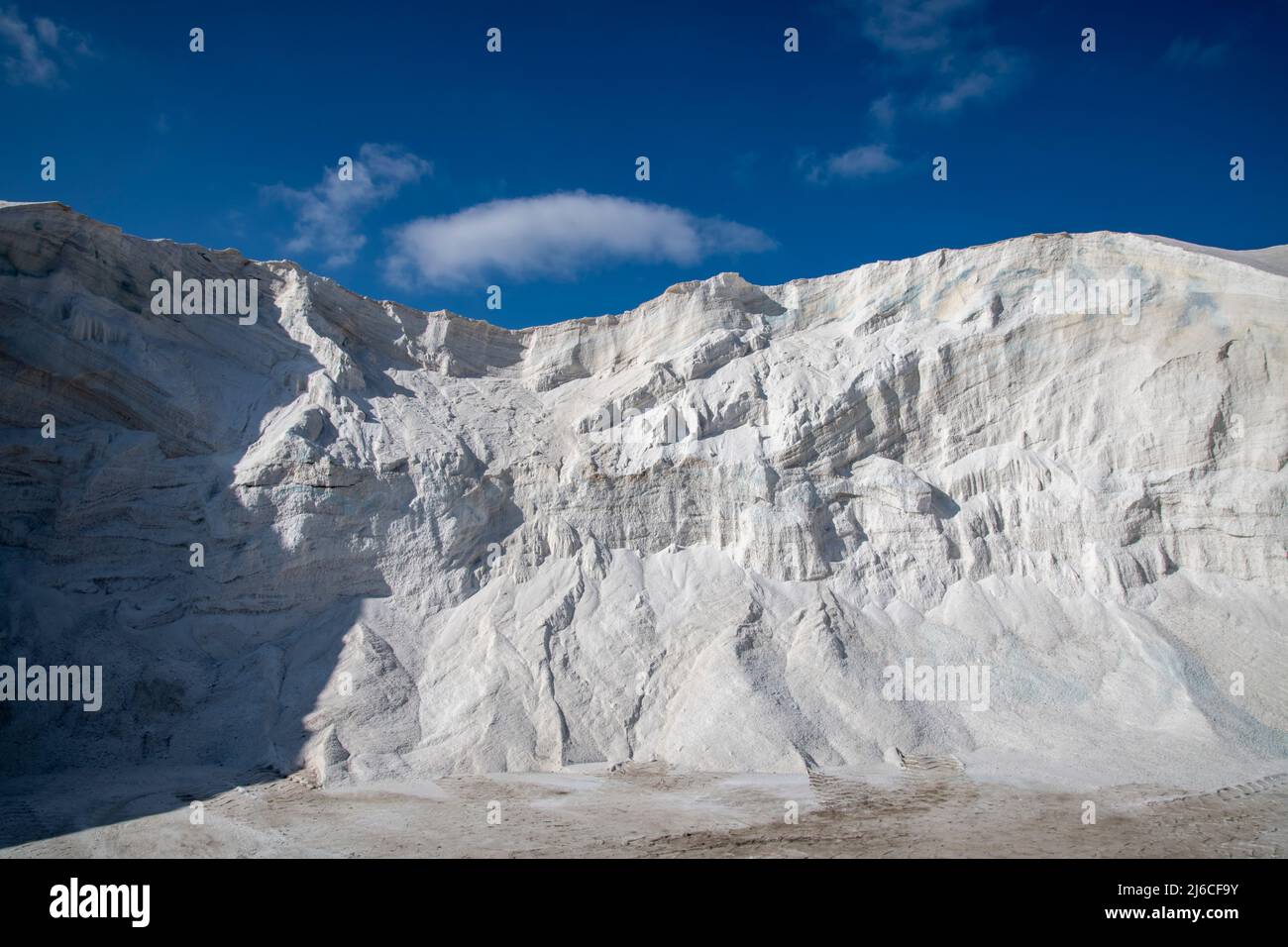 St. Paul, Minnesota. Mountain of road salt used on the roads and ...