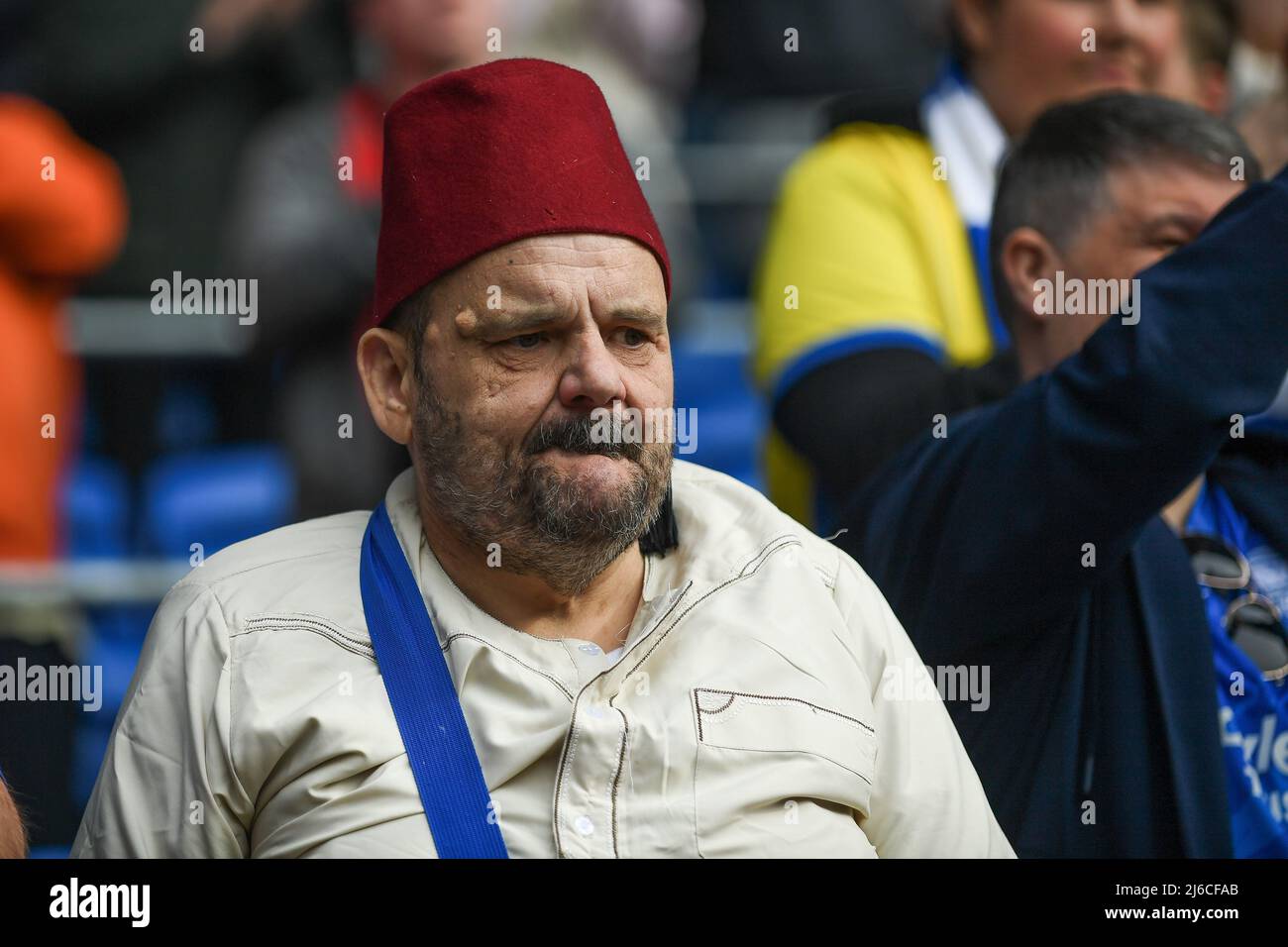 Travelling Birmingham supporter in fancy dress during the game Stock ...