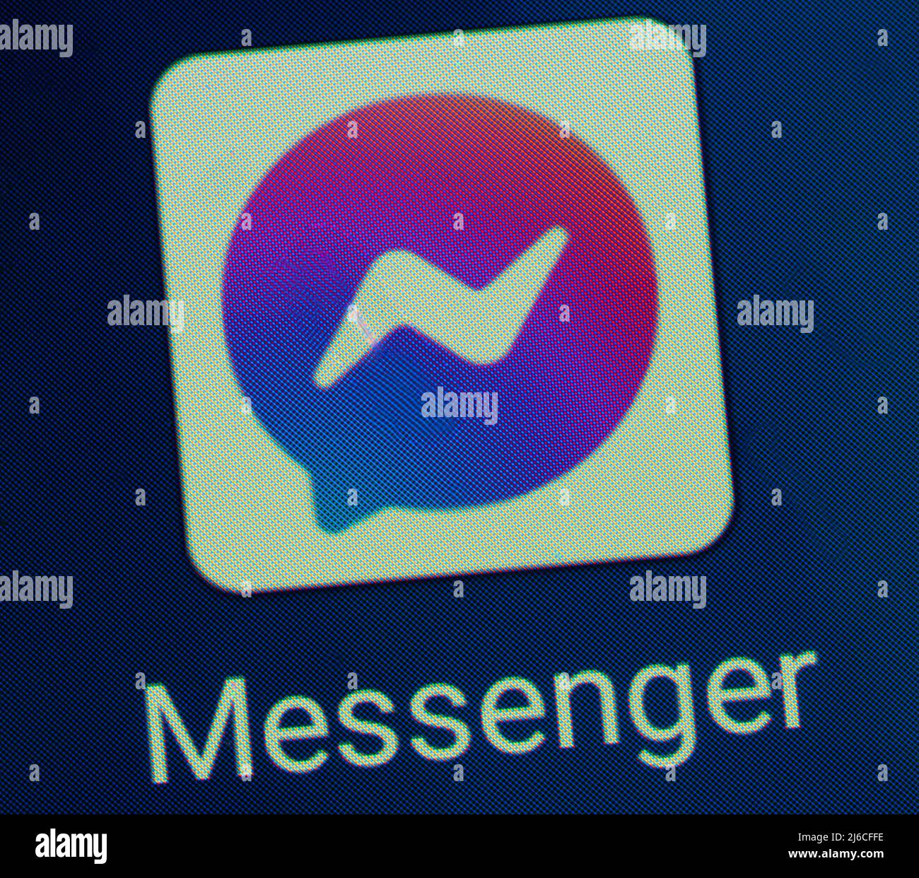 In this photo illustration, the Messenge application by Facebook logo ...