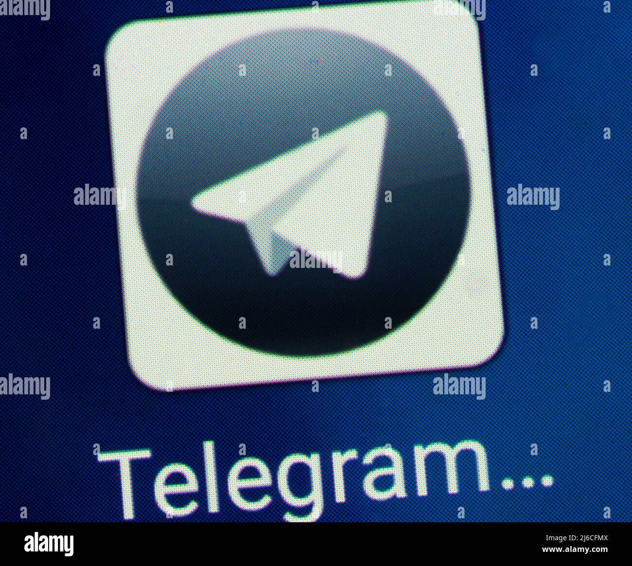 In this photo illustration, the Telegram application logo is displayed ...