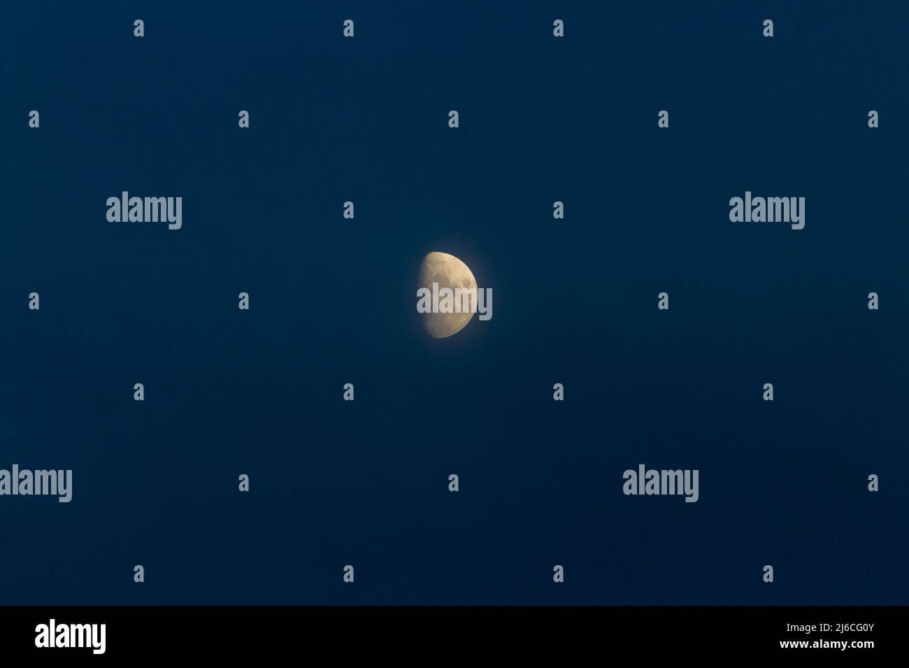 Close up of nice crescent moon on a dark blue sky. Stock photo of the ...