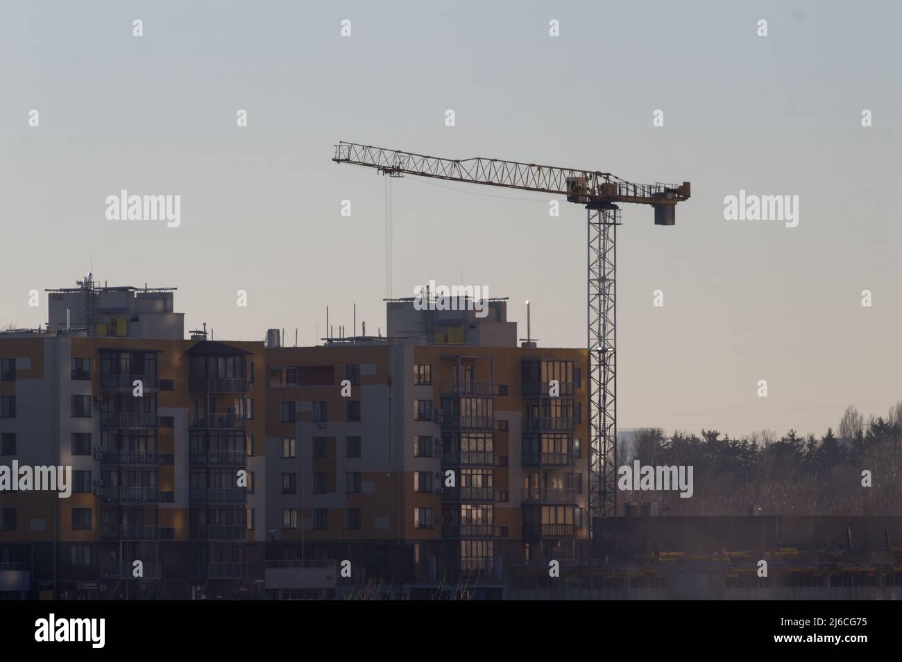 High multi storey residential apartment buildings under construction ...