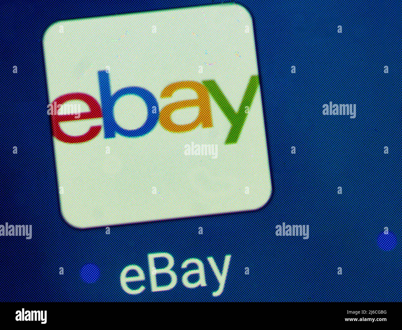 In this photo illustration, the eBay application logo is displayed on a ...