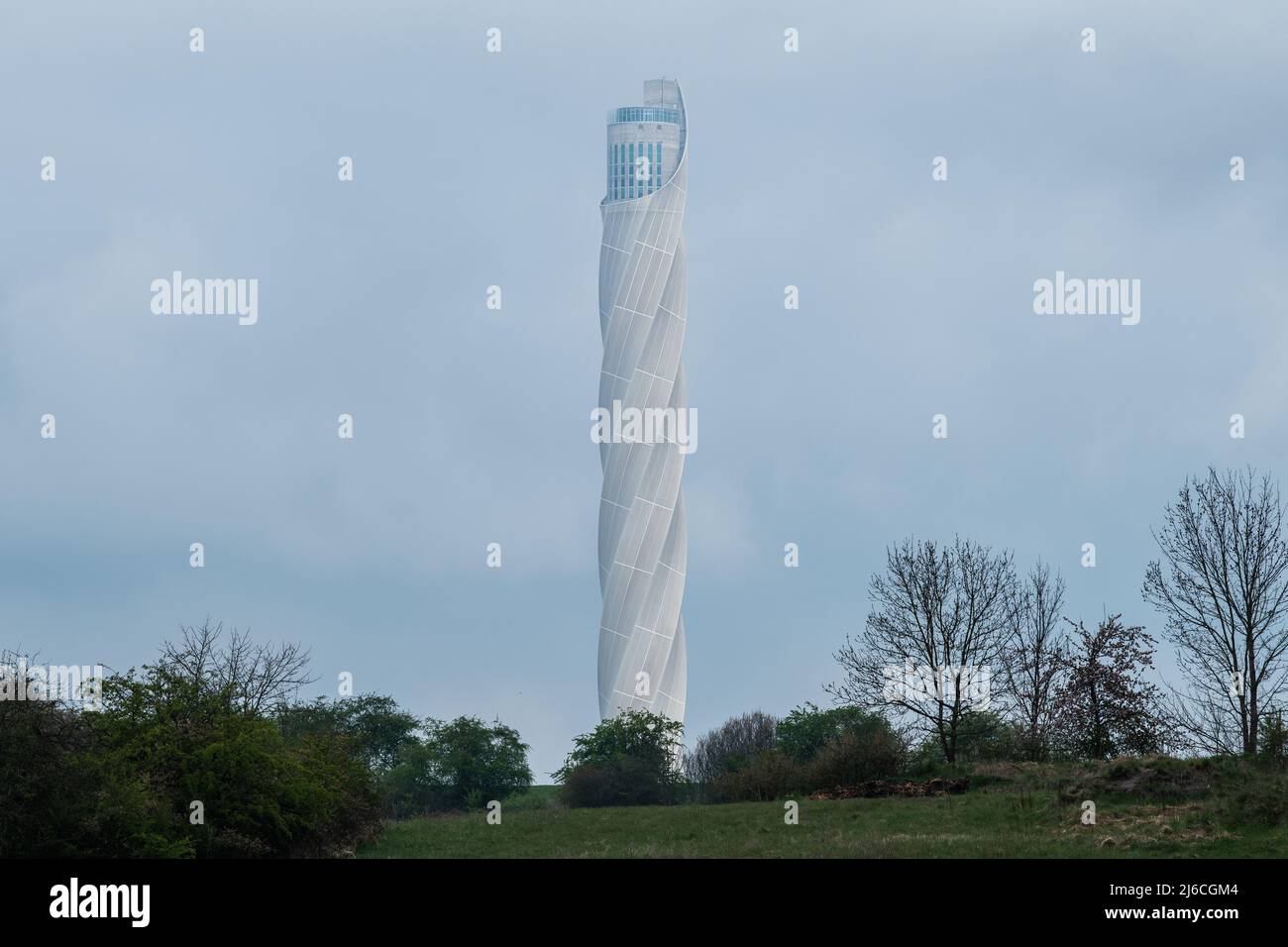 30 April 2022, Baden-Wuerttemberg, Rottweil: The TK-Elevator test tower ...